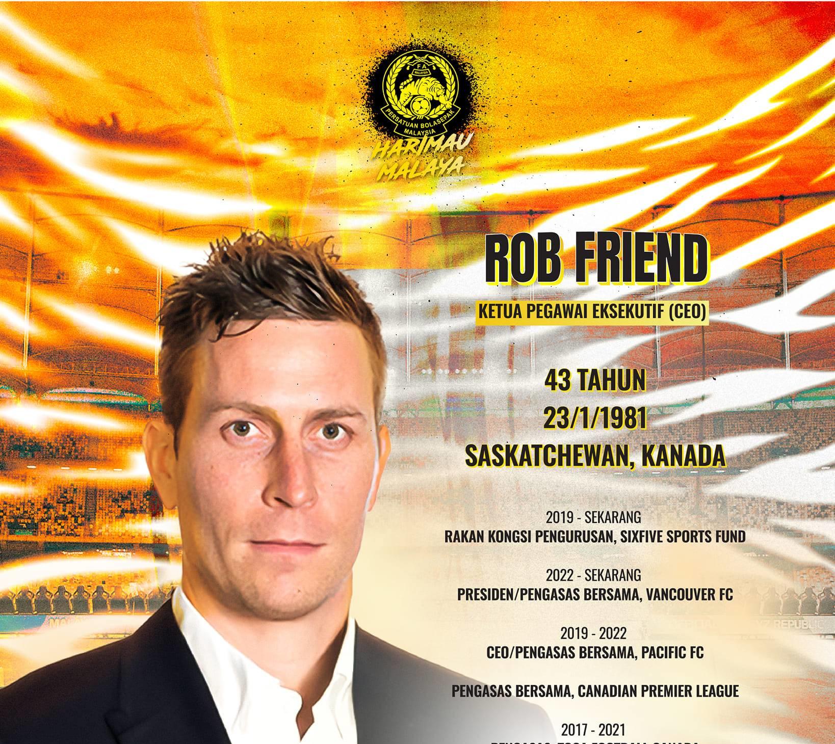 Rob Friend CEO baharu Harimau Malaya